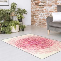Teppich Mandala Aquarell Ornament pink