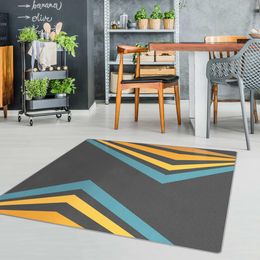 Teppich Parallelecken in Gelb und Blau