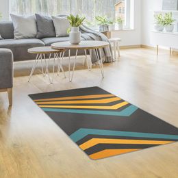 Teppich Parallelecken in Gelb und Blau