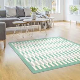 Teppich Geometrisches Muster aus Rauten mit Rahmen