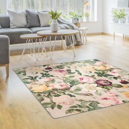 Teppich Vintage Blumen Illustration XXL