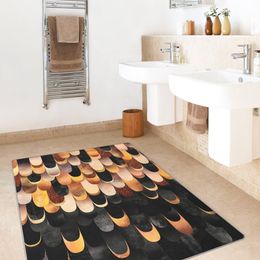 Teppich Federn Bronze Schwarz