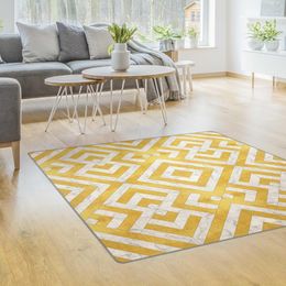 Teppich Geometrischer Fliesenmix Art Deco Gold Marmor