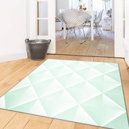 Teppich Geometrisches 3D Rauten Muster in Mint