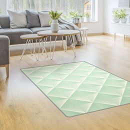 Teppich Geometrisches 3D Rauten Muster in Mint