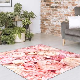 Teppich Rosen Rosé Koralle Shabby