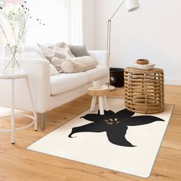 Teppich Grafische Pflanzenwelt - Orchidee Schwarz und Gold