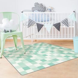 Teppich Geometrisches Muster Mosaik Mintgrün
