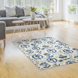 Teppich Teppich mit blauem Muster