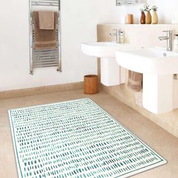 Teppich Aquarell Struktur in Mint mit Rahmen