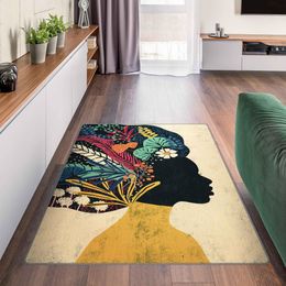 Teppich Frau mit Blumenafro