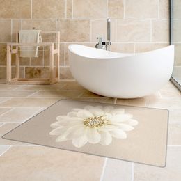 Teppich Dahlie Weiß Taupe Pastell Zentriert
