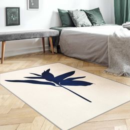 Teppich Grafische Pflanzenwelt - Blau