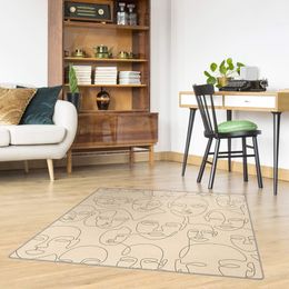 Teppich Line Art - Beauty Portraits in Beige