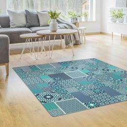 Teppich Marokkanische Mosaikfliesen türkis blau