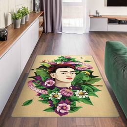 Teppich Frida Kahlo - Frida,Äffchen und Papagei
