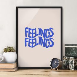 Bild mit Rahmen Feelings blau