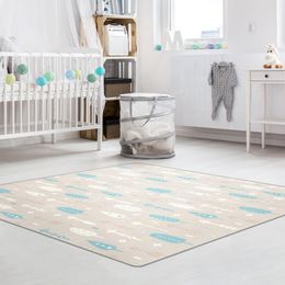 Teppich Indianerpfeile mit Herzen Blau Grau