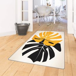 Teppich Monstera Schwarz Gelb