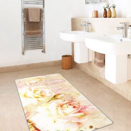 Teppich Aquarell Blumen Rosen