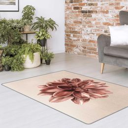 Teppich Dahlie Blume Rosegold Metallic