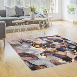 Teppich Marmor Aquarell mit Gold