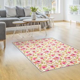Teppich Pinke Aquarell Blumen