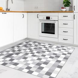 Teppich Geometrisches Muster Mosaik Grau