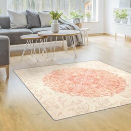Teppich Mandala Aquarell Ornament beige orange