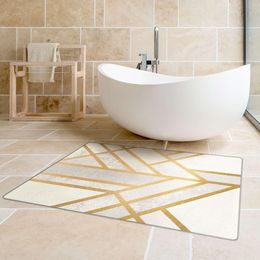 Teppich Art Deco Geometrie Weiß Gold