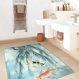 Teppich Japanische Aquarell Zeichnung Goldfische II