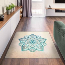 Teppich Mandala Illustration Mandala gold blau