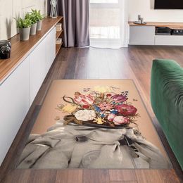 Teppich Enkel Dika - Astronautenanzug mit Blumen