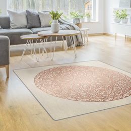 Teppich Mandala Ornament in Kupfergold