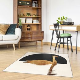 Teppich Schwan in Gold