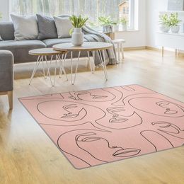 Teppich Line Art - Beauty Portraits in Blush Rose