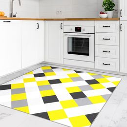 Teppich Geometrisches Muster gedrehtes Schachbrett Gelb