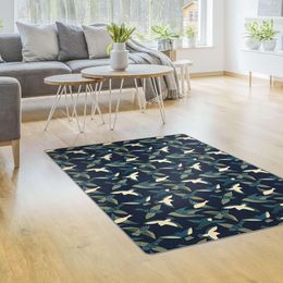 Teppich Kleine Vögel in Blau