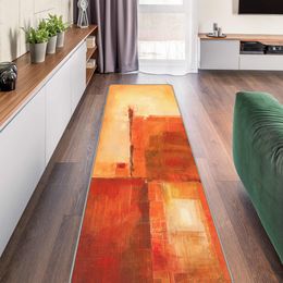 Teppich Abstrakt Orange Braun