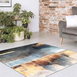 Teppich Abstraktes Seeufer in Gold