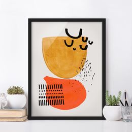 Bilderwelten Bild mit Rahmen originell beige Abstrakt inkl. Rahmung - Proberaum I - Deko Wohnzimmer Schlafzimmer