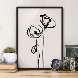 Bild mit Rahmen Mohn Illustration I