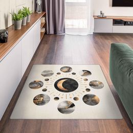 Teppich Mondphasen Abstrakt Gold