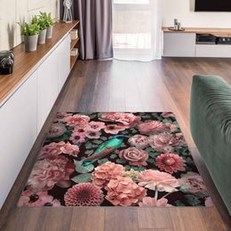 Teppich Blumenparadies Kolibri mit Rosen