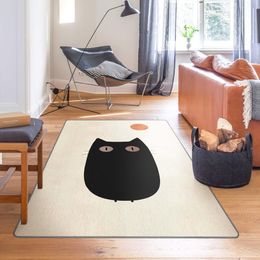 Teppich Schwarze Katze Illustration