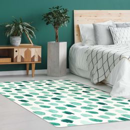 Teppich Aquarell Kleckse in Mintgrün