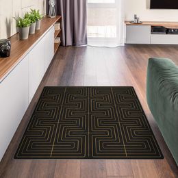 Teppich Geometrische Wellen anthrazit