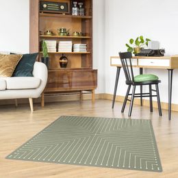 Teppich Geometrische Ecken olive