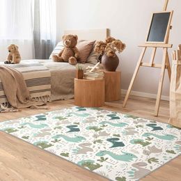 Teppich Freundliche Dinosaurier mit Palmen und Kakteen