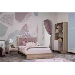 JVmoebel Jugendzimmer-Set Kindermöbel Garnitur Kinderbett Kinderzimmer Bett Holz Rosa Set 3tlg